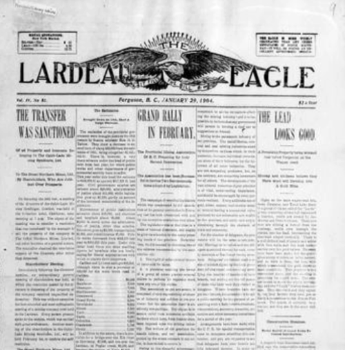 The Eagle & Lardeau Eagle | Newspaper